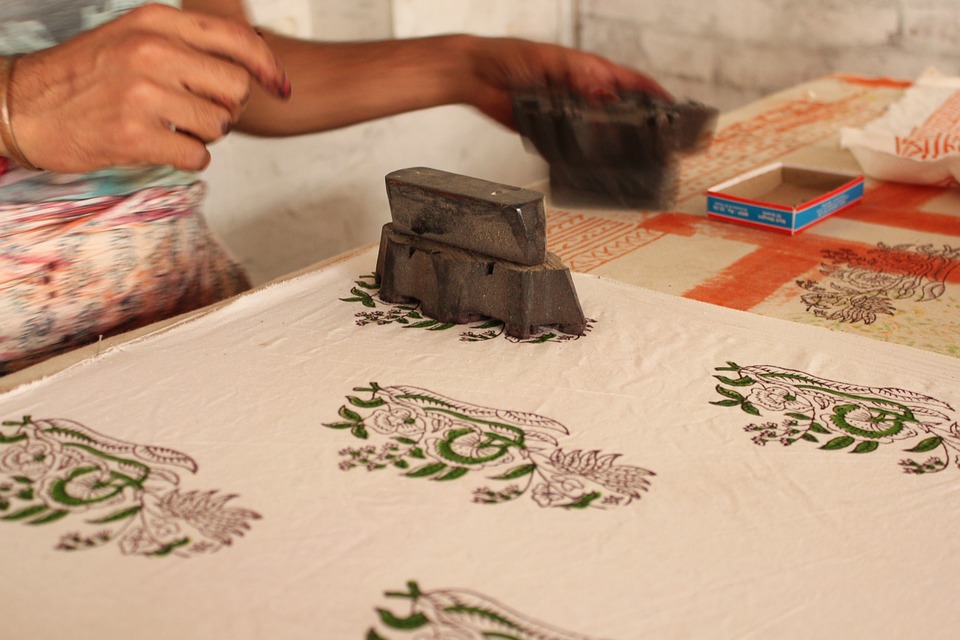 Contemporary adaptations of traditional hand block printing techniques