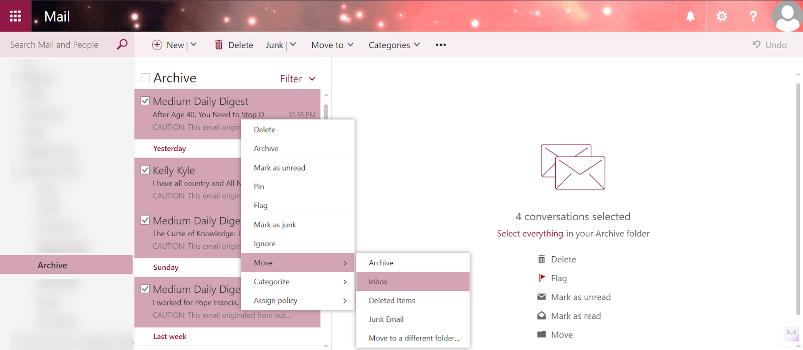 Move Archived Emails to Primary Mailbox in Exchange Server | Tech Magazine