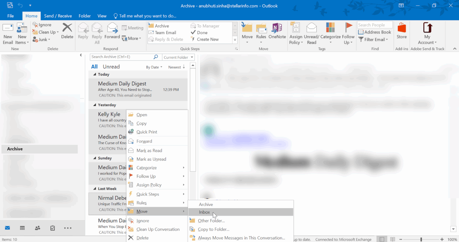 Move Archived Emails to Primary Mailbox in Exchange Server | Tech Magazine