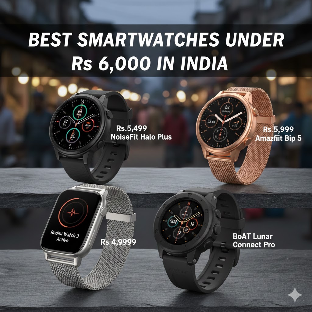 Best Smartwatches Under Rs 6,000 in India: Top Budget Picks Including ...